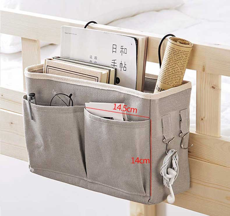 (HOME+) Bedside Tidy Organiser Hanging Storage Holder Cabin Shelf Bunks ...