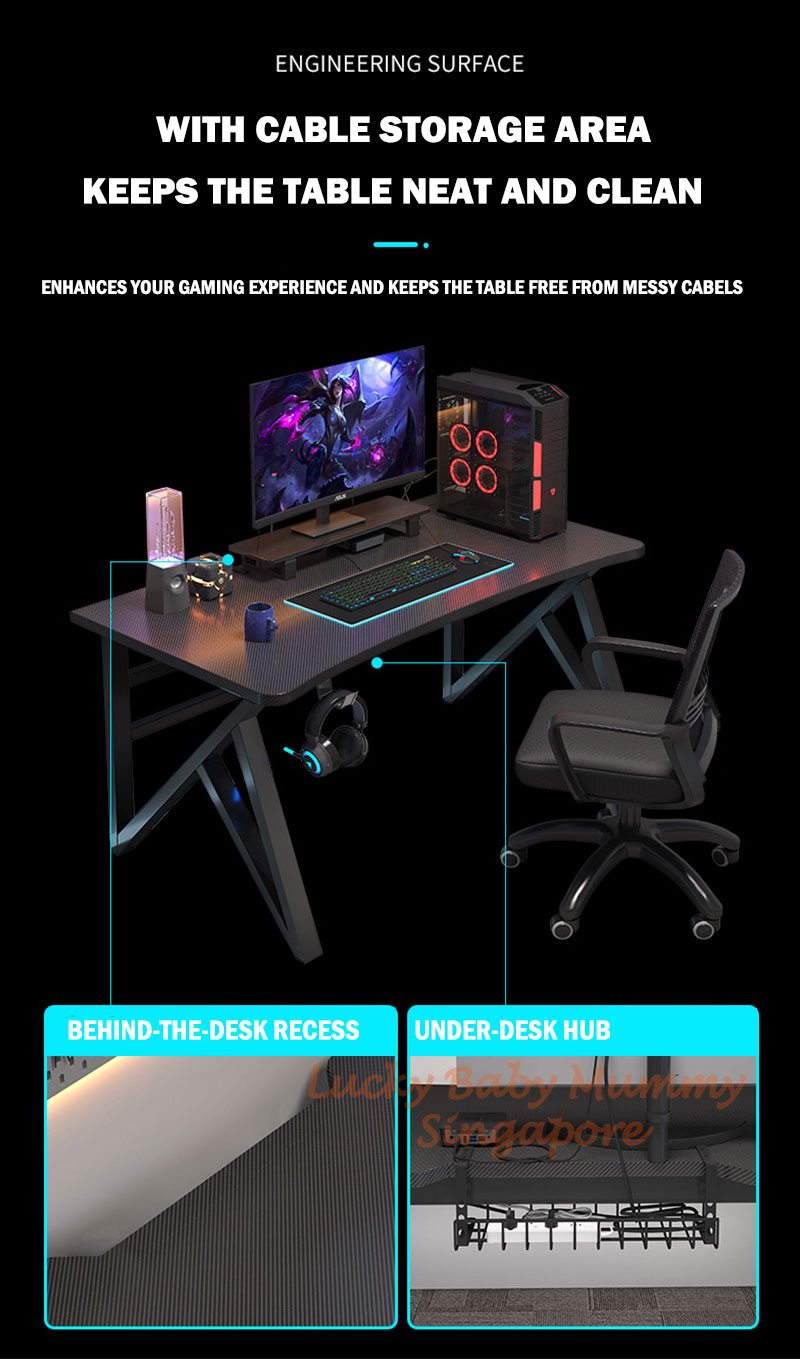 Carbon Fiber Texture Table, Simple Modern Desk, Ergonomic Gaming Desk ...
