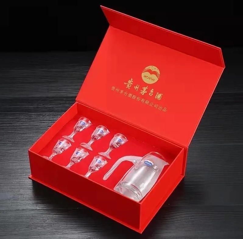 SHOP24 Chinese Baijiu Moutai shot glass 茅台白酒杯套装set of 6 X 10ml and 1 ...