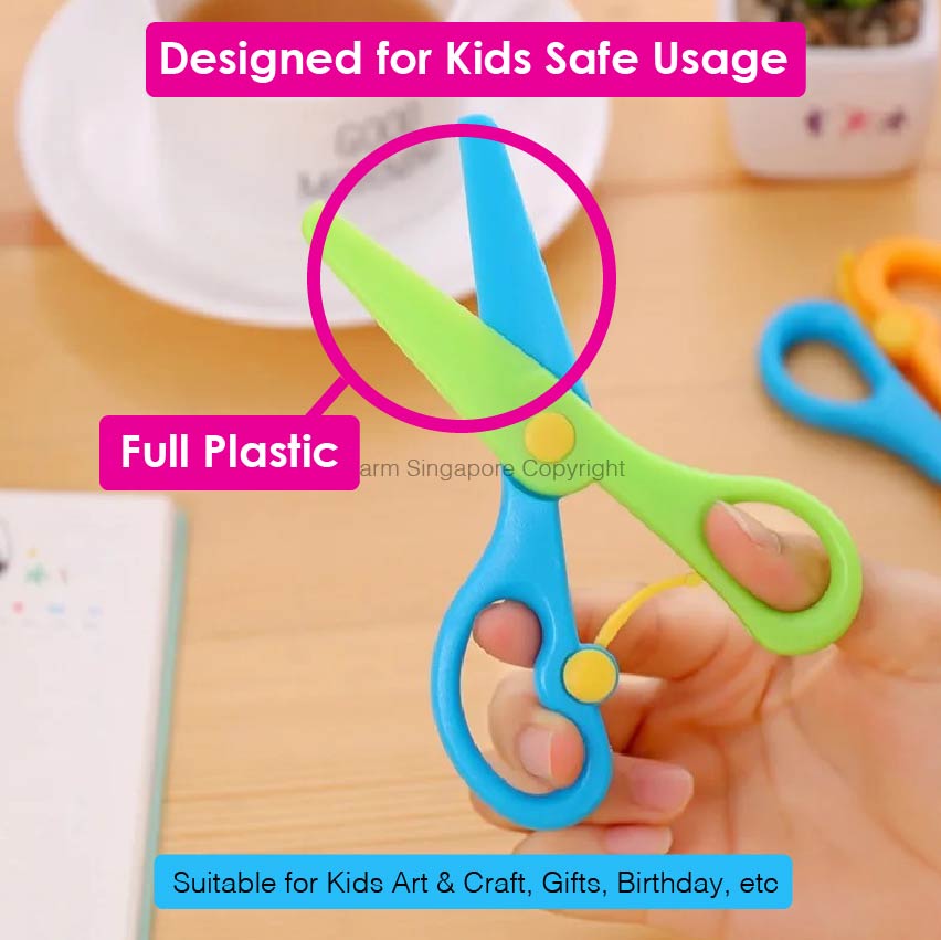 SG Safe Children Scissors Full Plastic Kids Scissors Art & Craft ...
