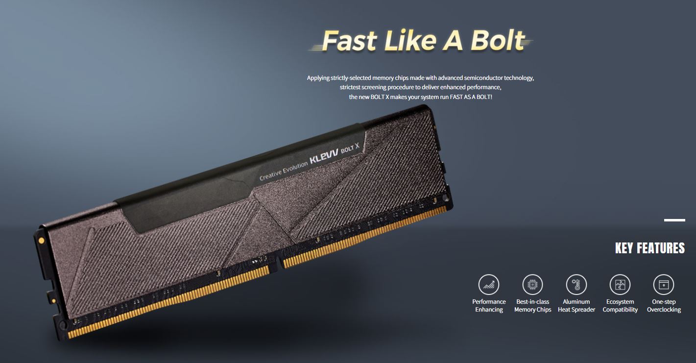 KLEVV BOLT X / BOLT XR DDR4 3600MHZ CL18 / 4000MHZ CL19 16GB / 32GB KIT ...