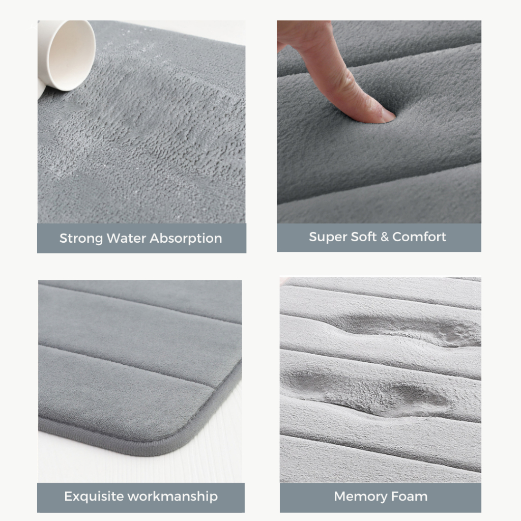mixshop Premium Extra Thick Memory Foam Floor Mat Anti Slip [Available ...