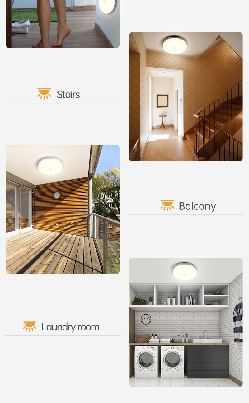 Led Ceiling Light With Motion Sensor Night Lights 20/30/40W Smart ...