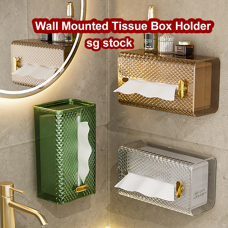Art Living Wall Mounted Tissue Box Holder Punch Free Tissue Paper ...