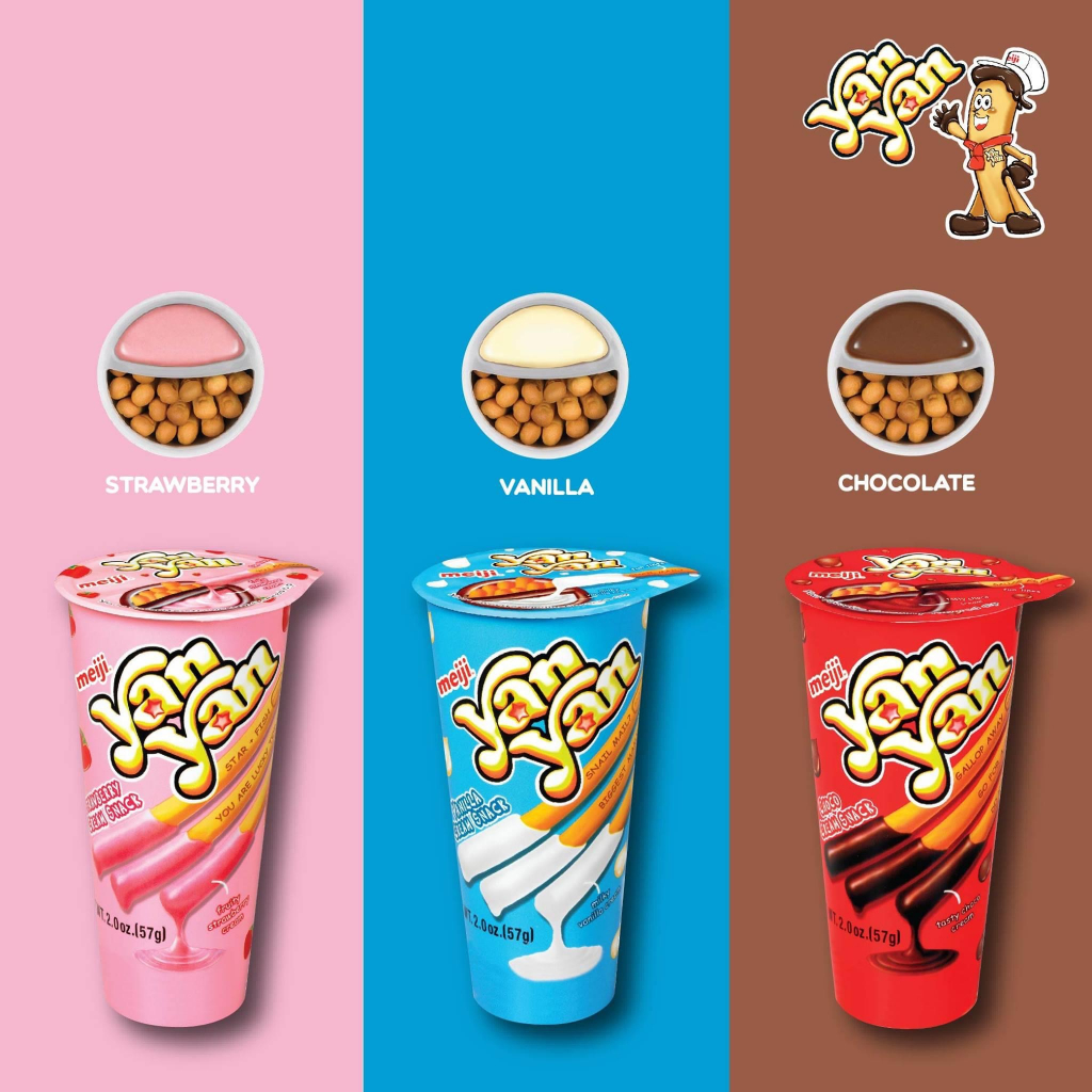 Meiji Yan Yan Stick Biscuits - 50g / cup Chocolate / Strawberry ...