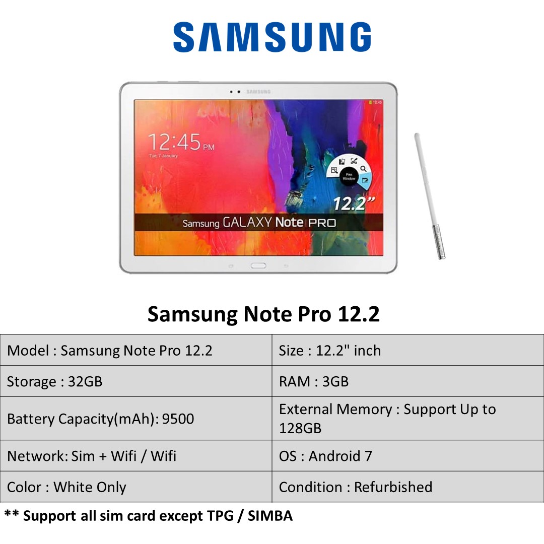 Samsung Note 12.2 tablet / 12.2 Inch Samsung Tablet / Fast Processor ...