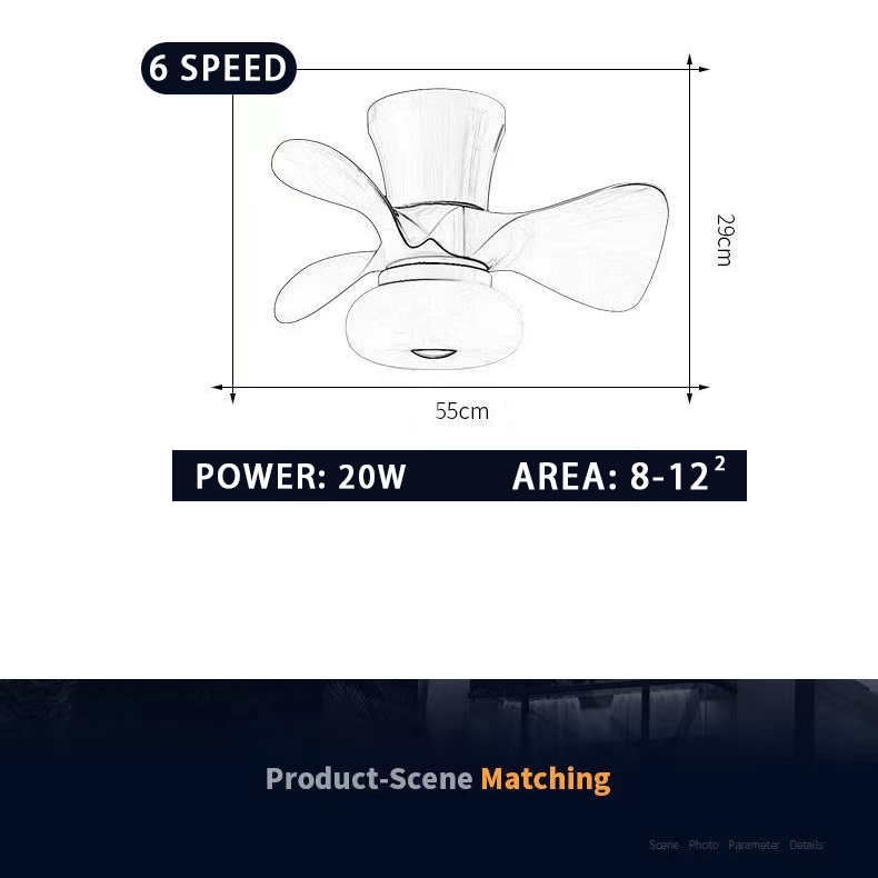 Ceiling Lamp Ceiling Fan Bedroom Variable Speed Fan Ceiling Fan Ceiling ...