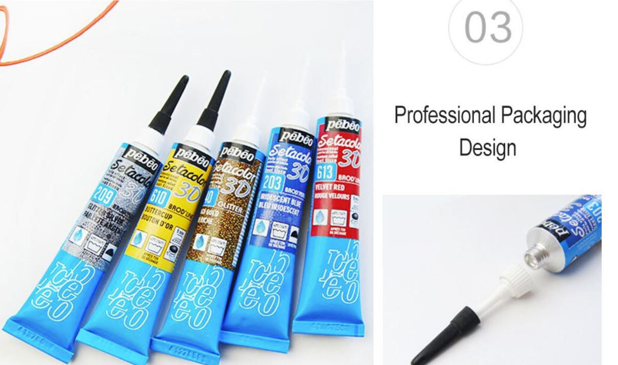 Pebeo 3D Paint Outliner DIY Liner Pen Tube Shoes Clothes Permanent ...