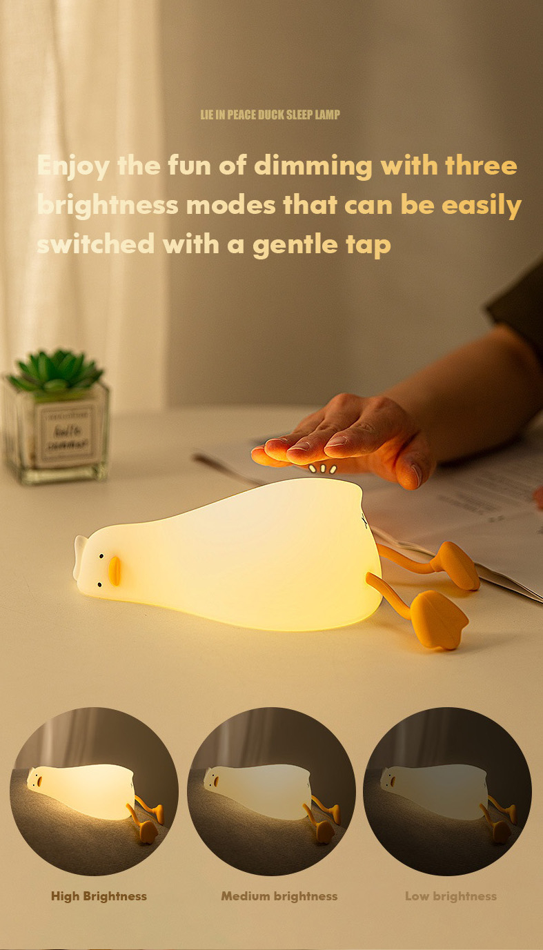 [SG Stock] Cute and Funny Cute Duck Shape LED Lamp Silicone Touch Night ...