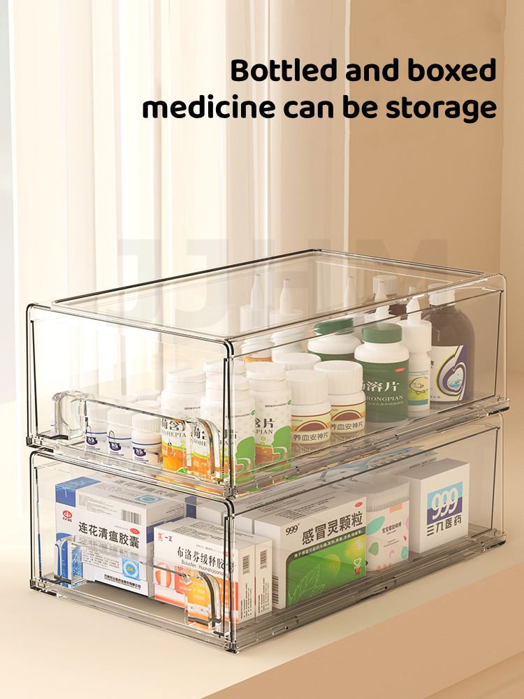 Premium Acrylic Medicine box family drawer type large capacity multi ...