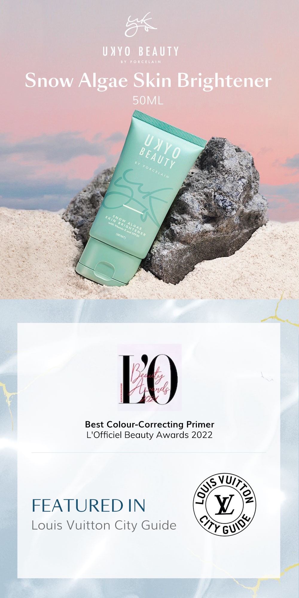 [Porcelain] UKYO Beauty Snow Algae Skin Brightener 50ml | Shopee Singapore