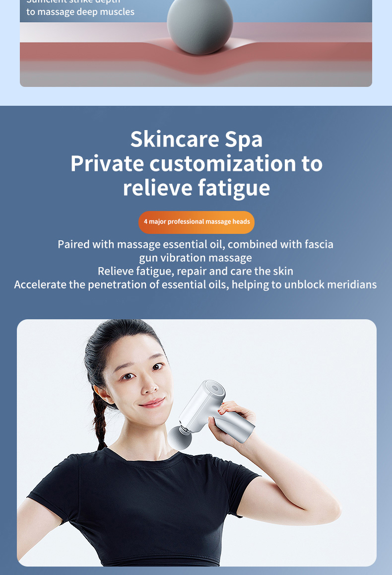 Mini massage gun high frequency muscle deep tissue percussion massager ...