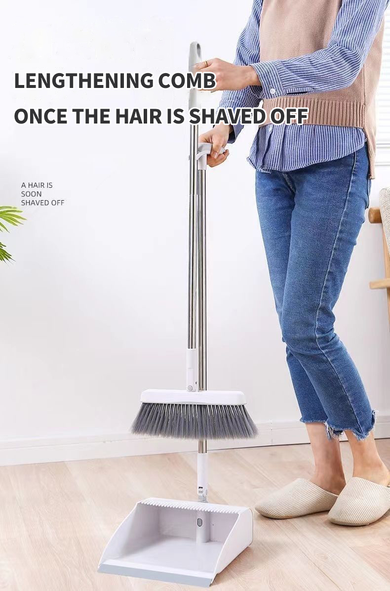 (HOME+) Rotatable Broom and Wind Proof Dust Pan with Broom Comb Broom Set | Shopee Singapore