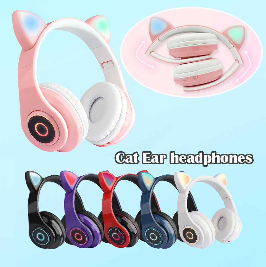 SG RGB Cat Ear Wireless Bluetooth 5.0 Headset Gaming Over-The-Ear ...
