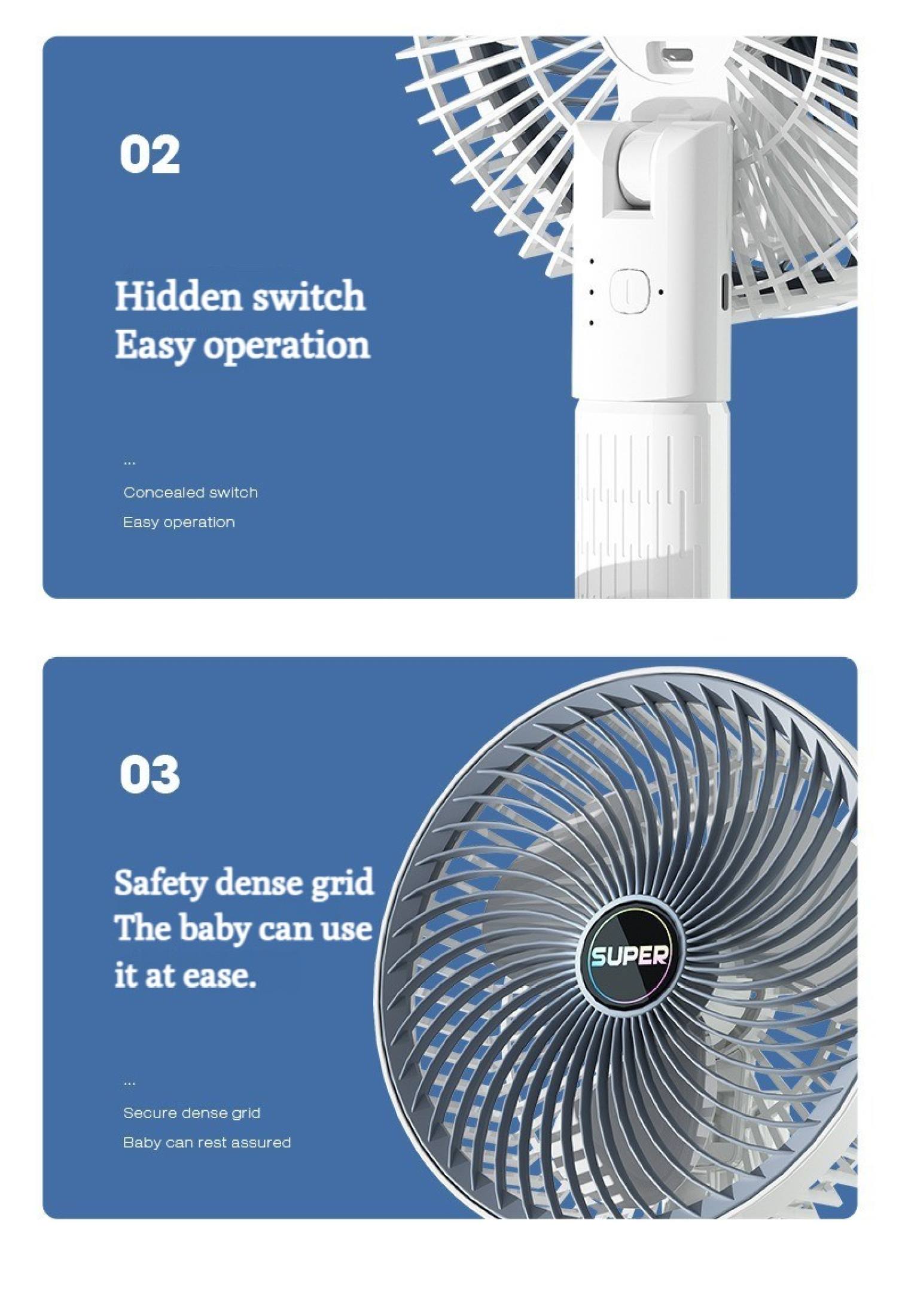 【SG】Portable Fan Usb Handheld Fan Wall Mounted Mini Fan Desktop Fan ...