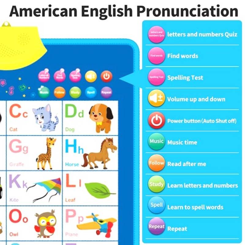 Talking Poster Electronic Children Interactive Talking Poster Alphabet ...