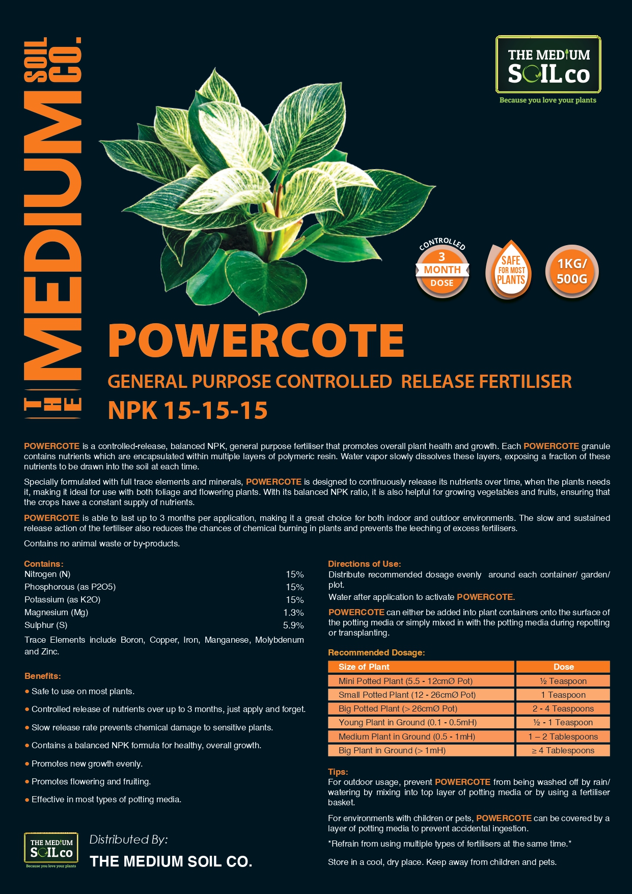 Powercote NPK 15-15-15 General Purpose Controlled Release Fertilizer ...