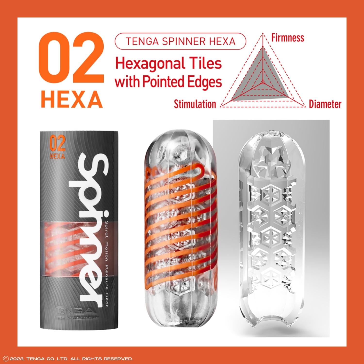 Tenga - Spinner 02 Hexa Orange Male Toy | Adult Intimate Toy with All ...