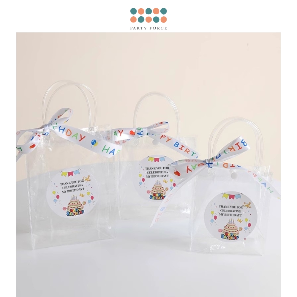 PVC Transparent Goodie Bag cute clear gift bag for birthday party event ...