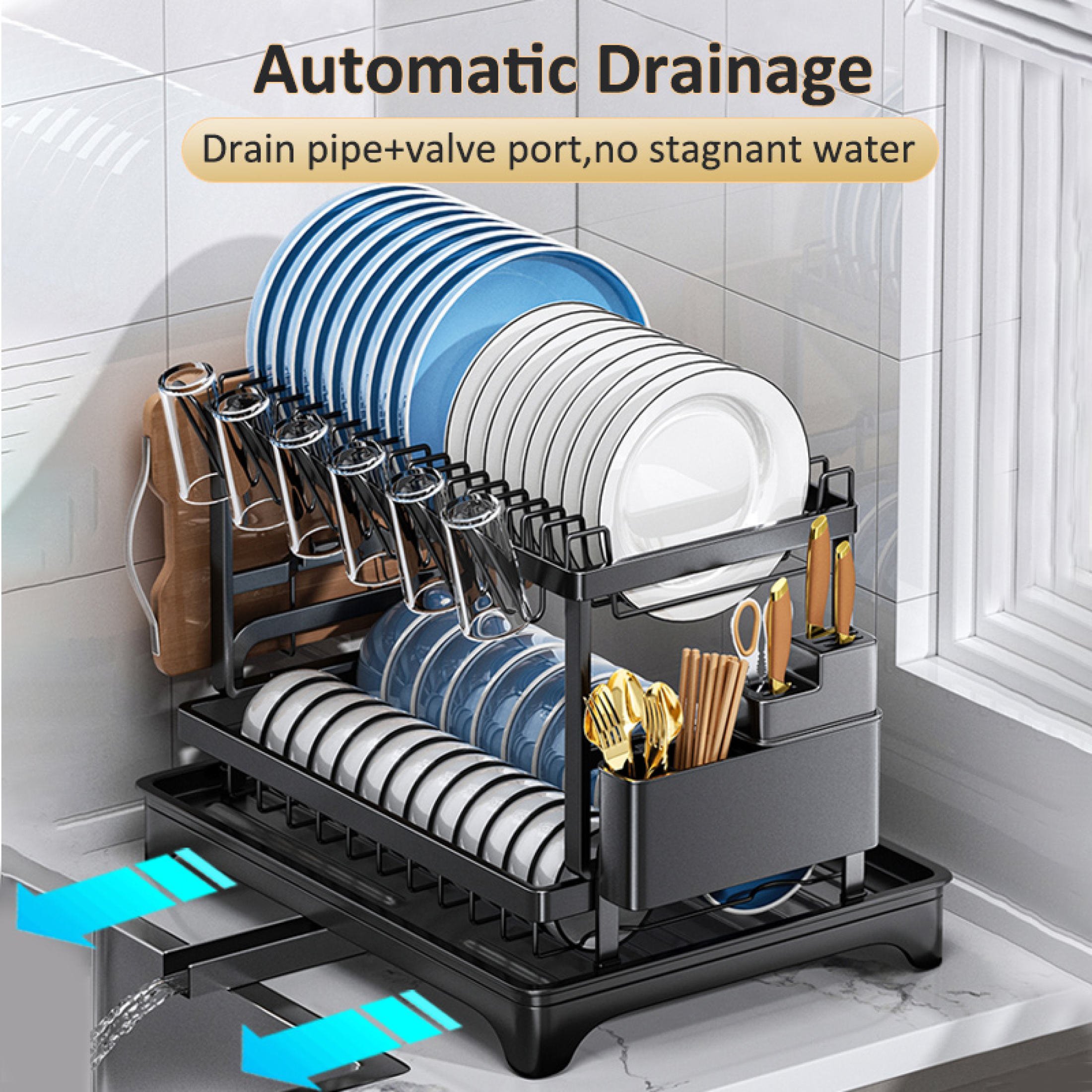 【SG Stock】Plate rack Dish rack Dish drying rack with Holder Dish ...