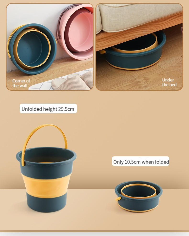 [🇸🇬SG Stock] Foldable bucket portable handle folding bucket cleaning ...