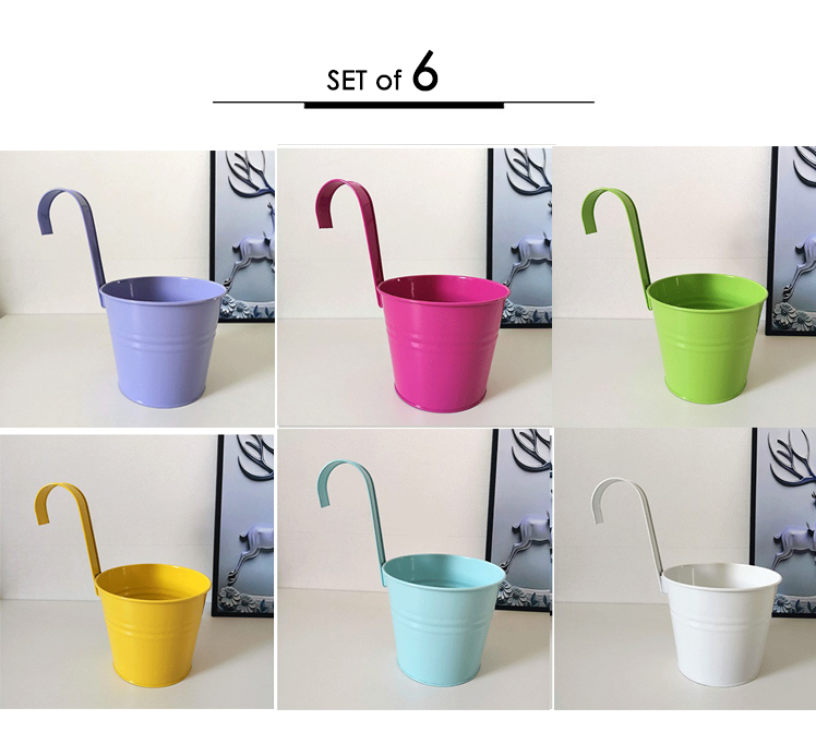 🇸🇬【Set of 6/10】Hanging Metal Plant Flower Pot / Balcony Garden Hanging ...