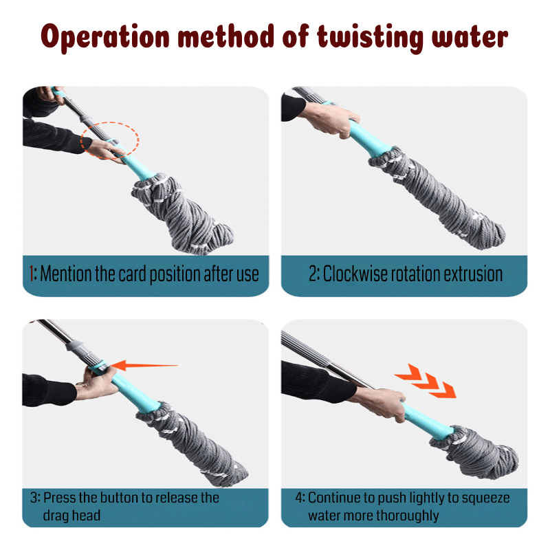 Telescopic Self Wringing Mop Twist Drying Mop Extendable Floor Cleaning ...