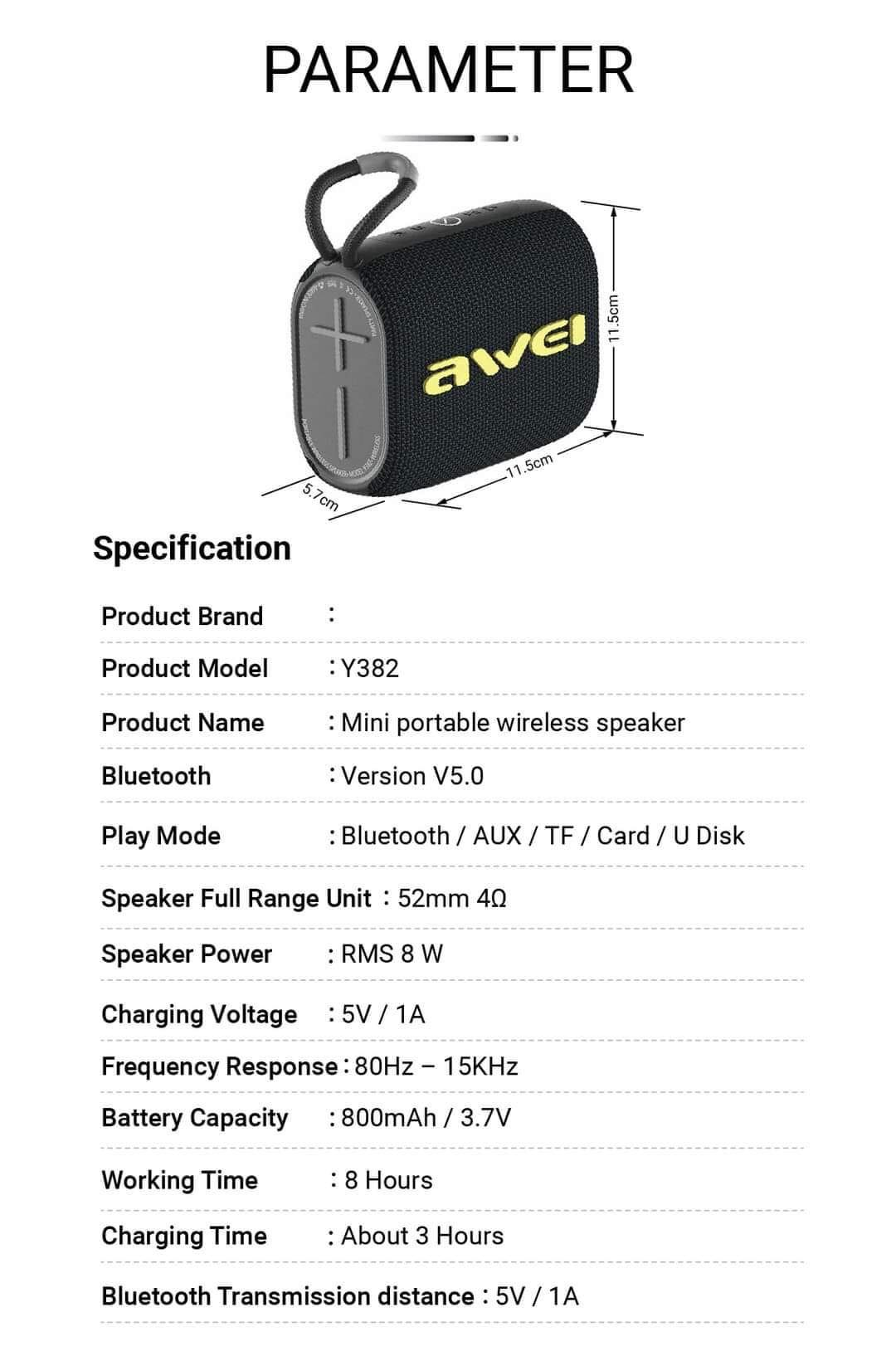 AWEI Y665 Portable Wireless Bluetooth Speaker Stereo IPX6 Waterproof ...