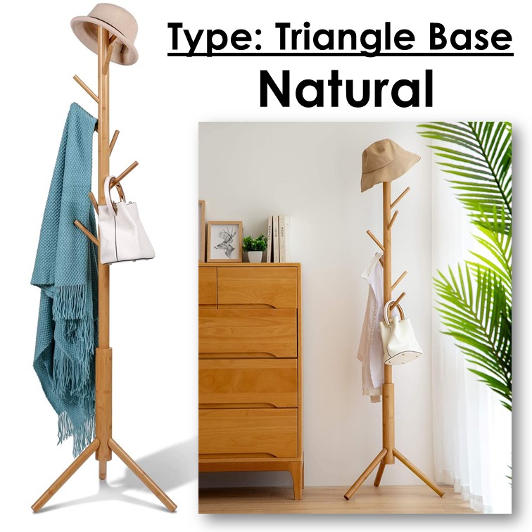 SG seller solid Wooden Coat Rack and Stand, Free Standing Clothes ...
