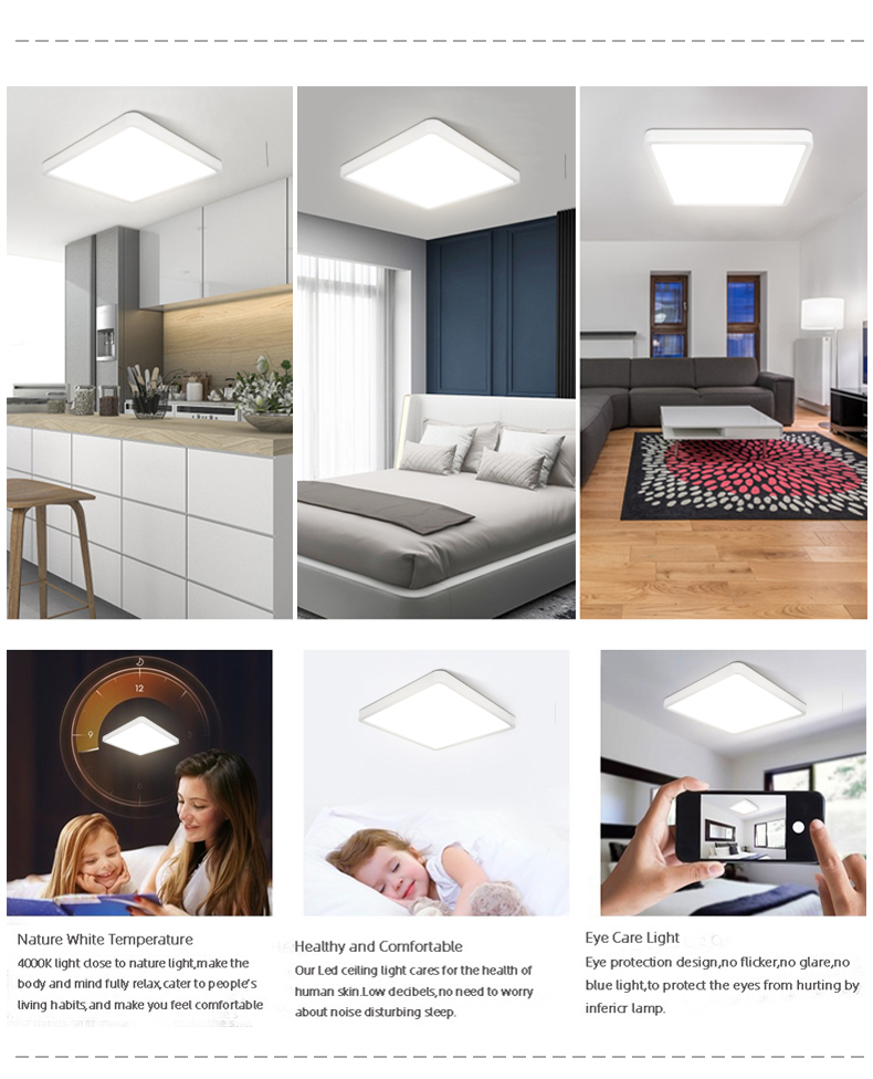 Remote Control Led Ceiling Light Dimmable Lamp 30W 36W 40W 60W 3 colors ...