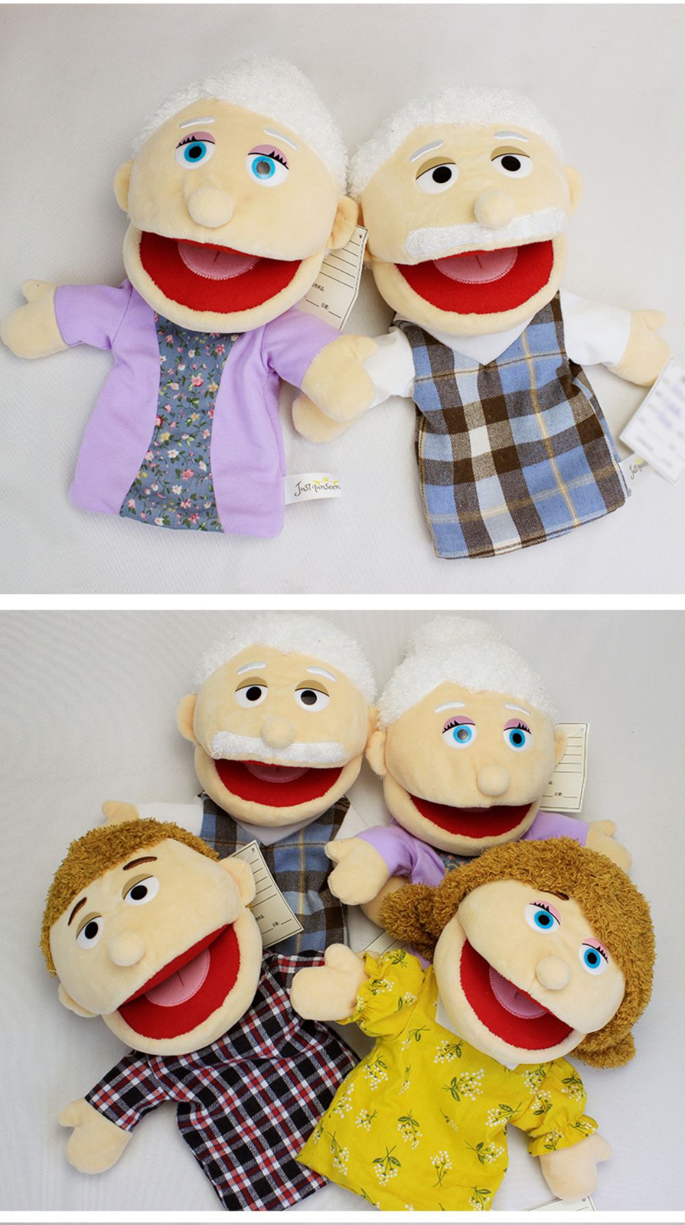 35cm Family Open Mouth Puppets Kindergarten Show Ventriloquist Tell ...