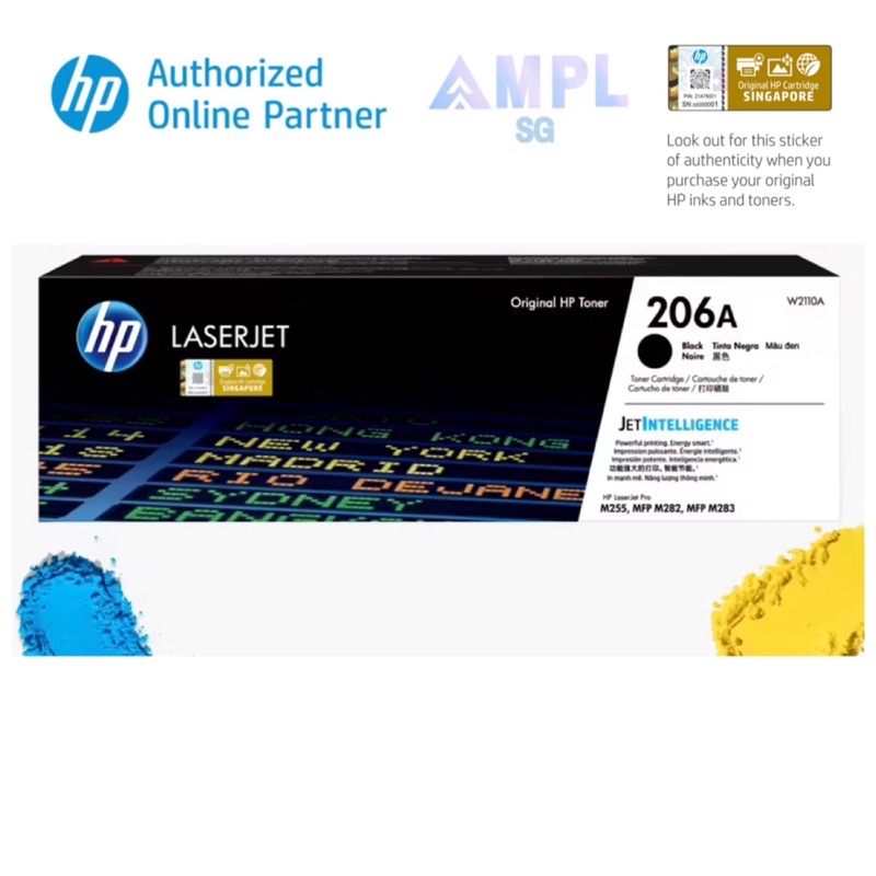 Genuine HP 206A W2110A W2111A W2112A W2113A Black Cyan Yellow Magenta ...