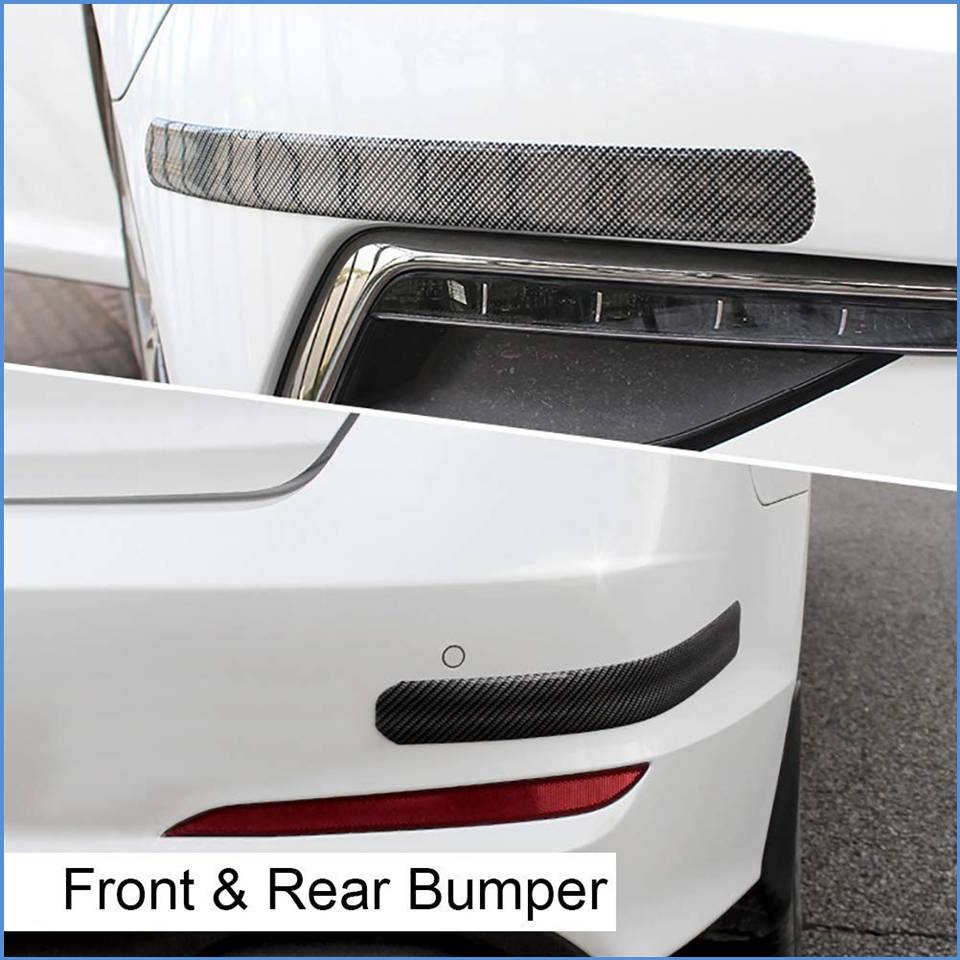 Tailgates Trunk Lips Protector Front Bumper Lip Car Carbon fiber Rubber ...