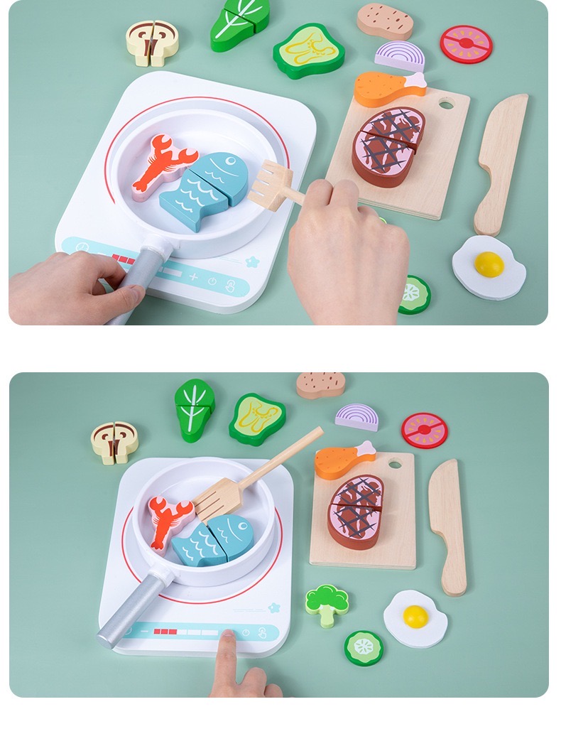 [SG Stock] Wooden Toy Induction Cooker Hotpot Kitchen Playset ...