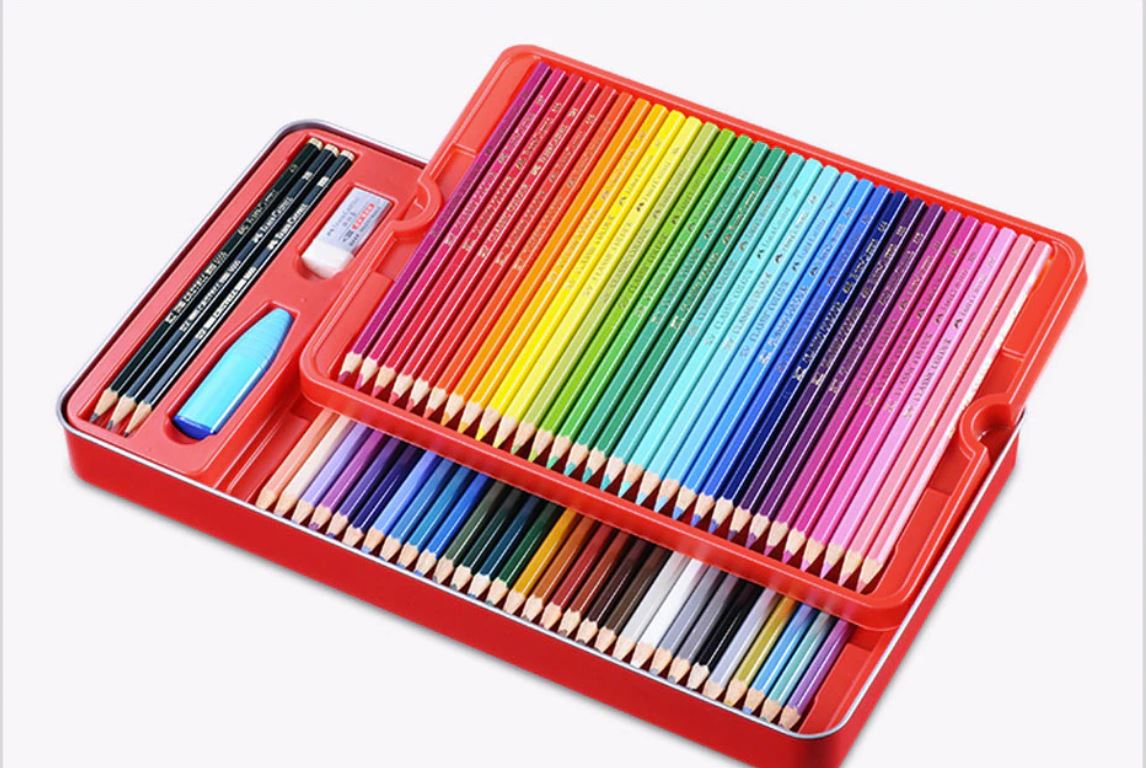 Faber-Castell Knight Classic Colour Pencils Metal Tin 12/24/36/48 ...
