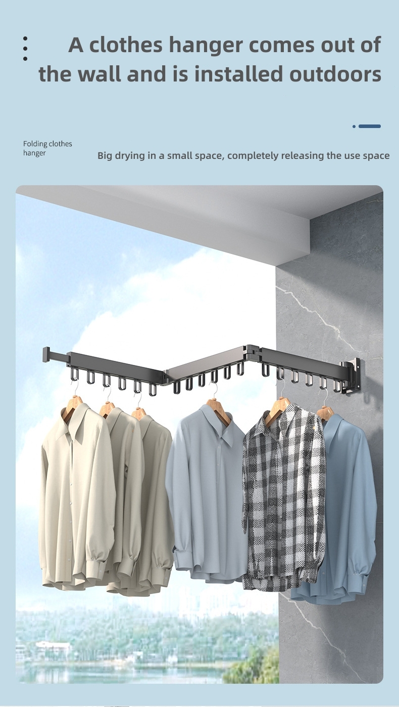 Maxvaluesg® Retractable Clothes Hanger Aluminum Drying Rack Punch/No ...