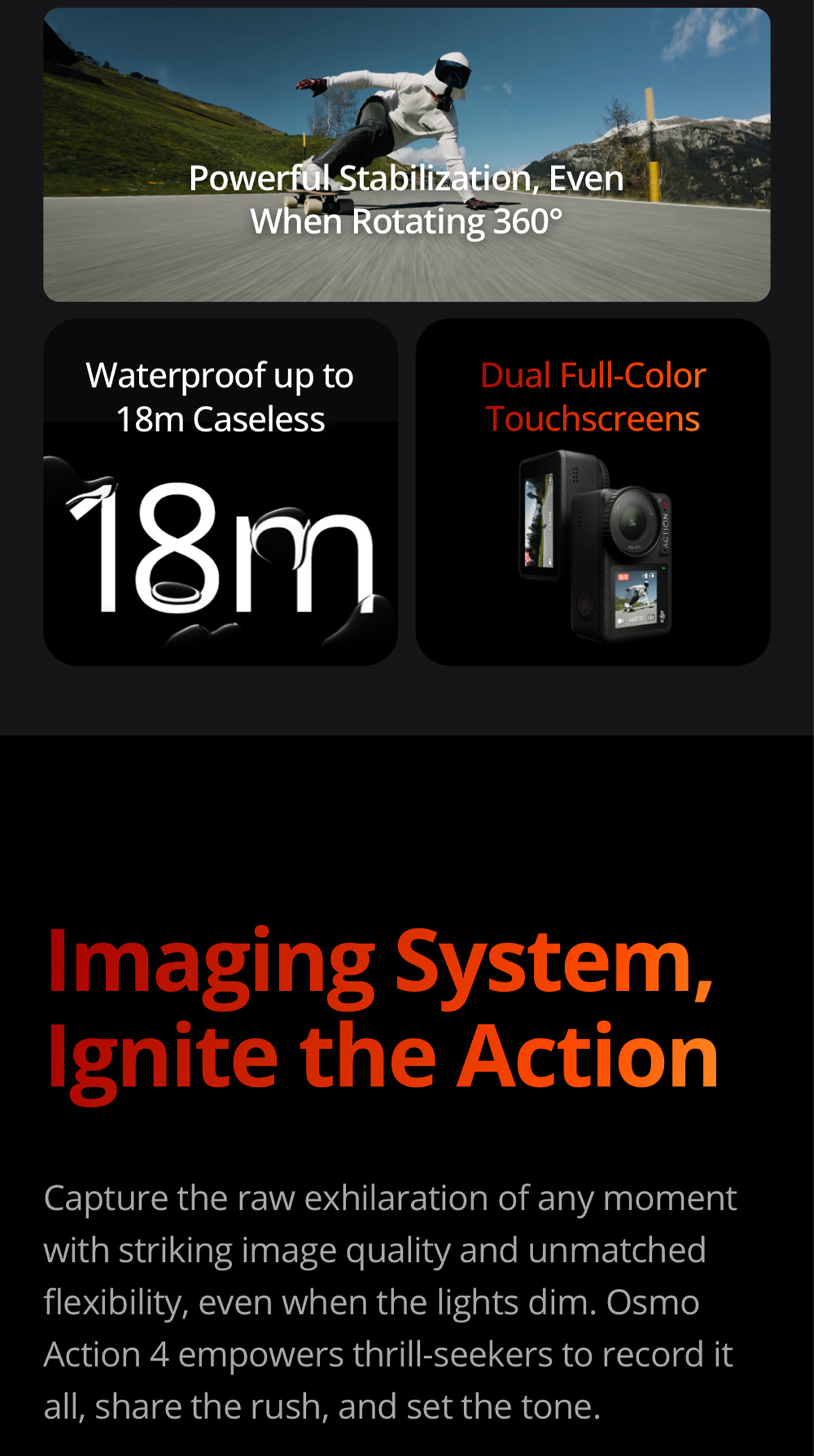 DJI Osmo Action 4 - Action Camera | 1/1.3inch sensor&stunning low light ...