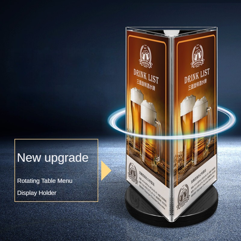 Triangle Menu Stand / Table Menu Display Holder, 360% Rotation 360 ...