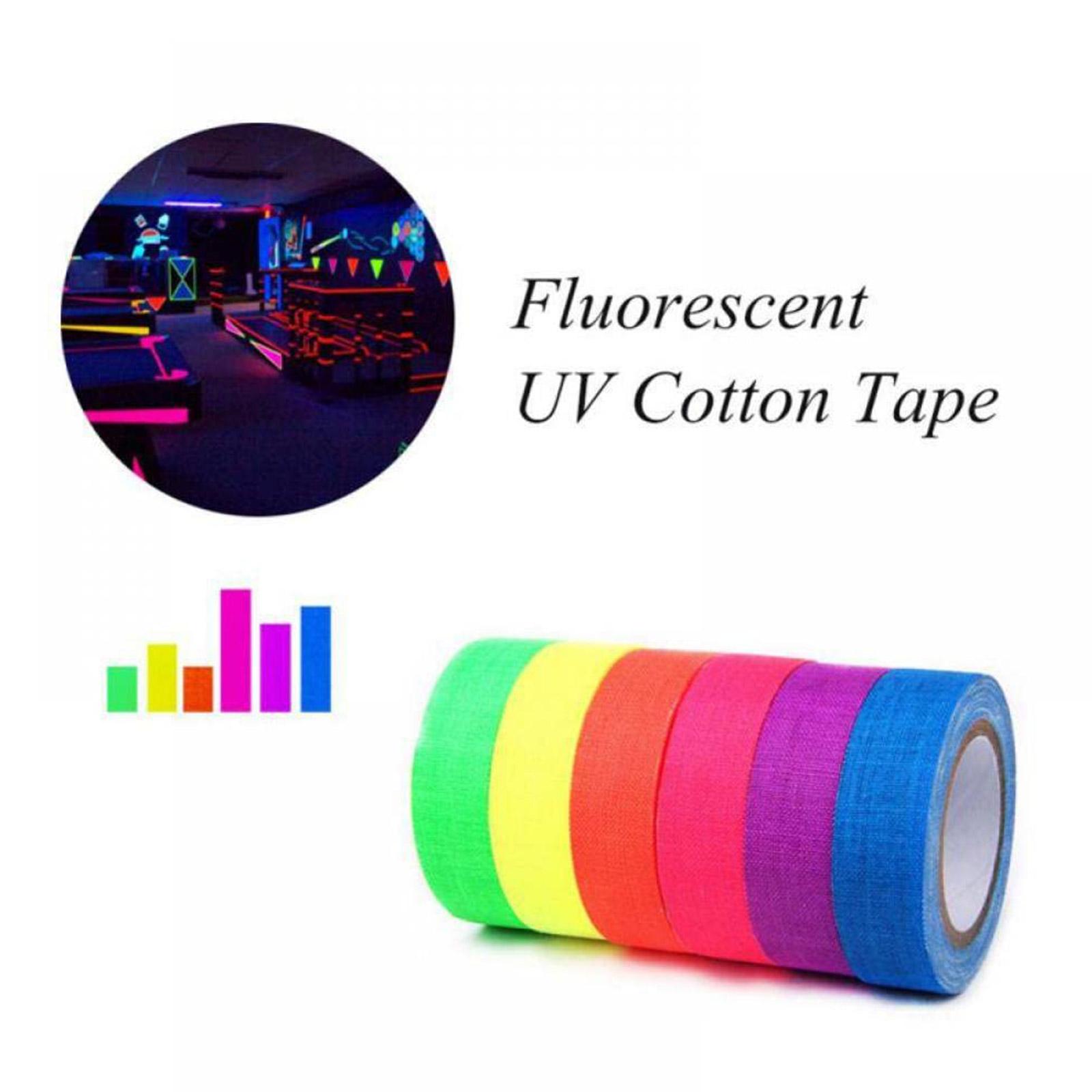 DIY 6pcs/Set Fluorescent UV Tape Blacklight Reactive Glow In The Dark ...