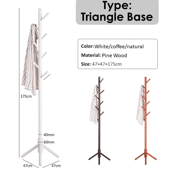 SG seller solid Wooden Coat Rack and Stand, Free Standing Clothes ...