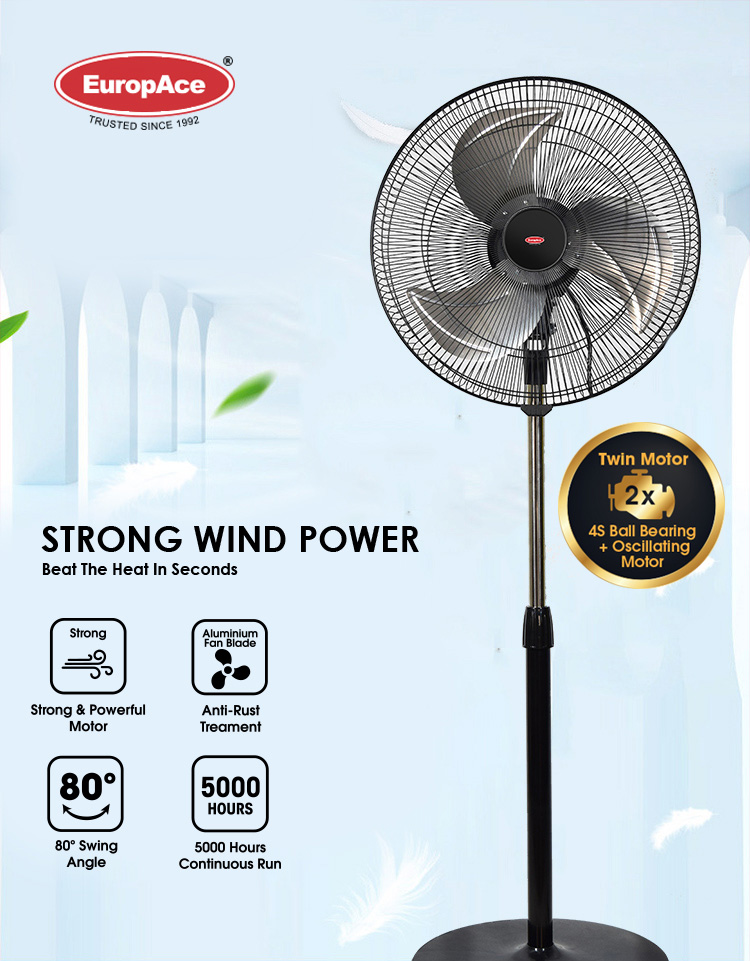 Europace Power Oscillating Stand Fan EPF 7183U | Shopee Singapore