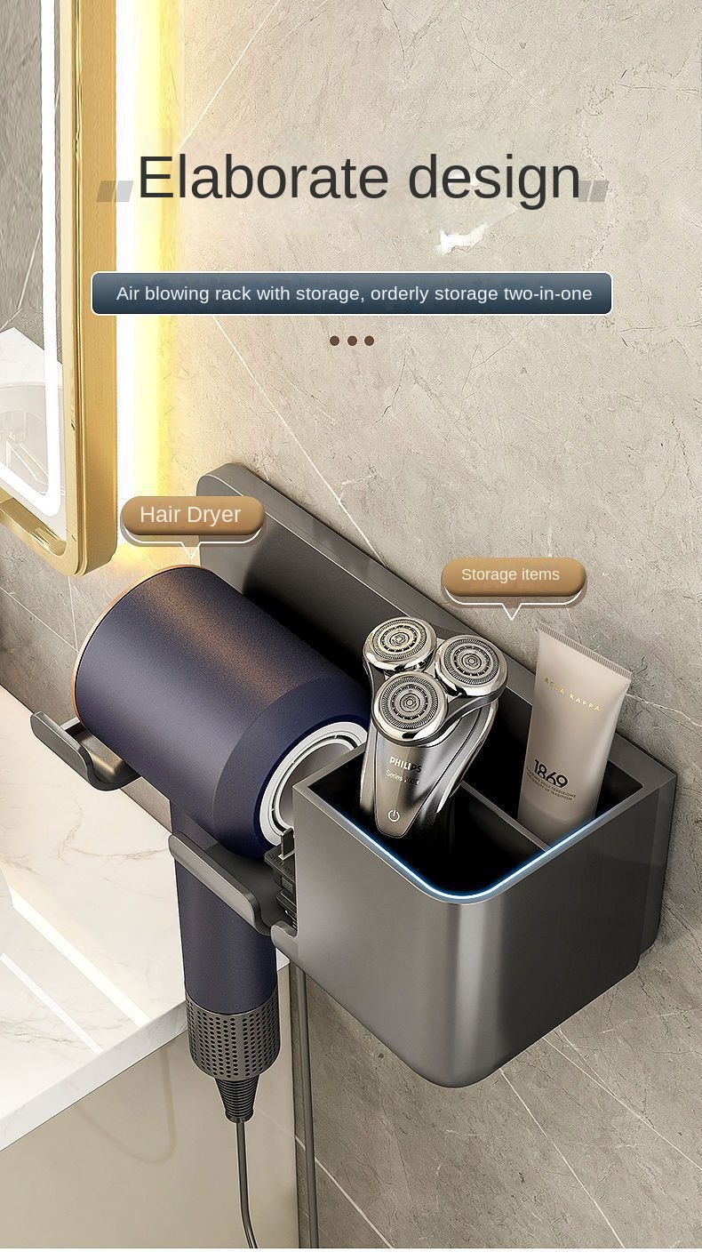 🇸🇬【SG stock】Hair dryer bracket Hole-free,Hair dryer holder,Hair Dryer ...