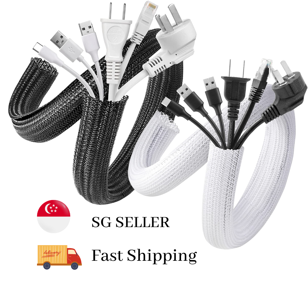 🔥SG Seller🔥Cable Management Sleeve Cord Protector Wire Loom Tubing ...