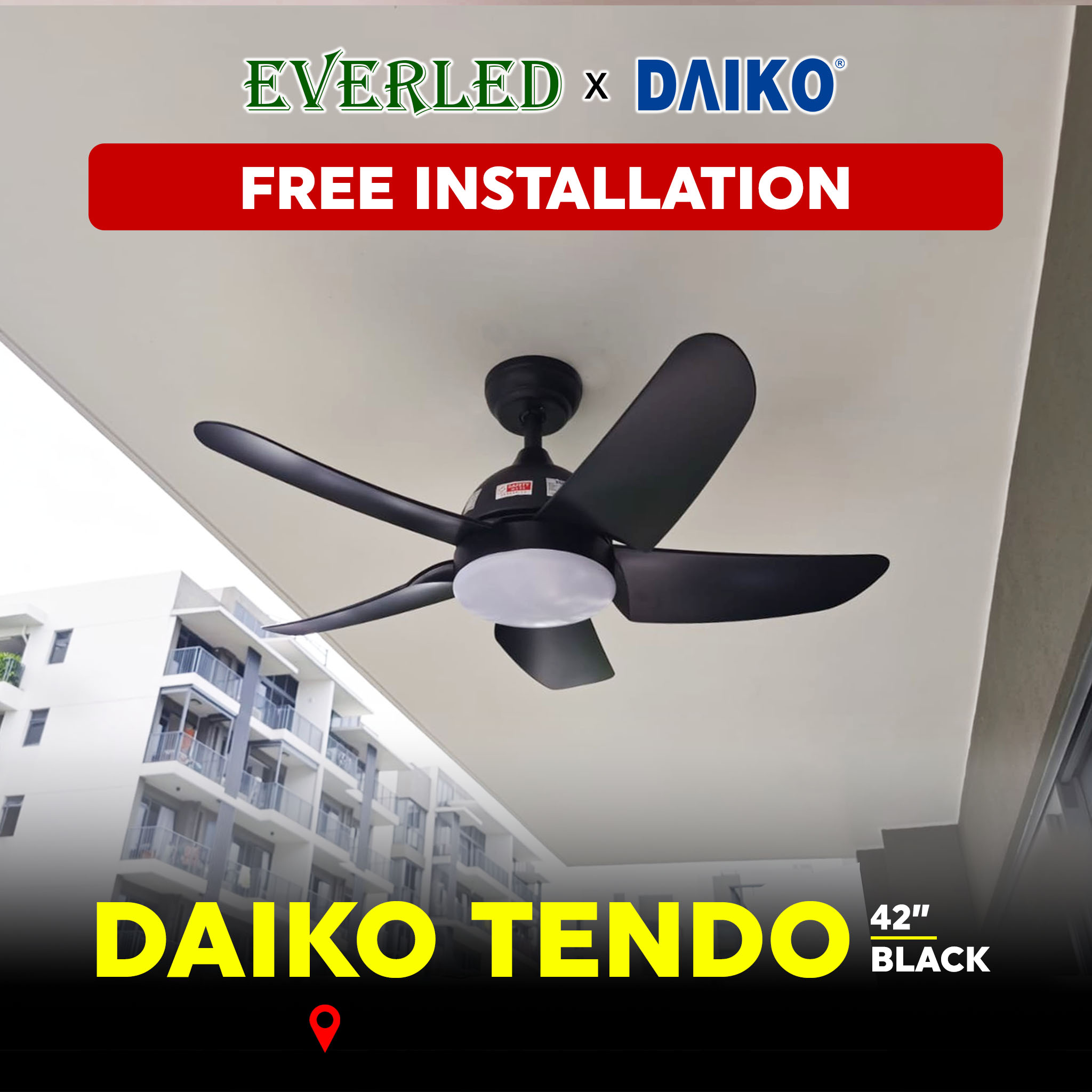 [FREE INSTALLATION] DAIKO Tendo 42" Ceiling Fan (with Tri-Color Light ...