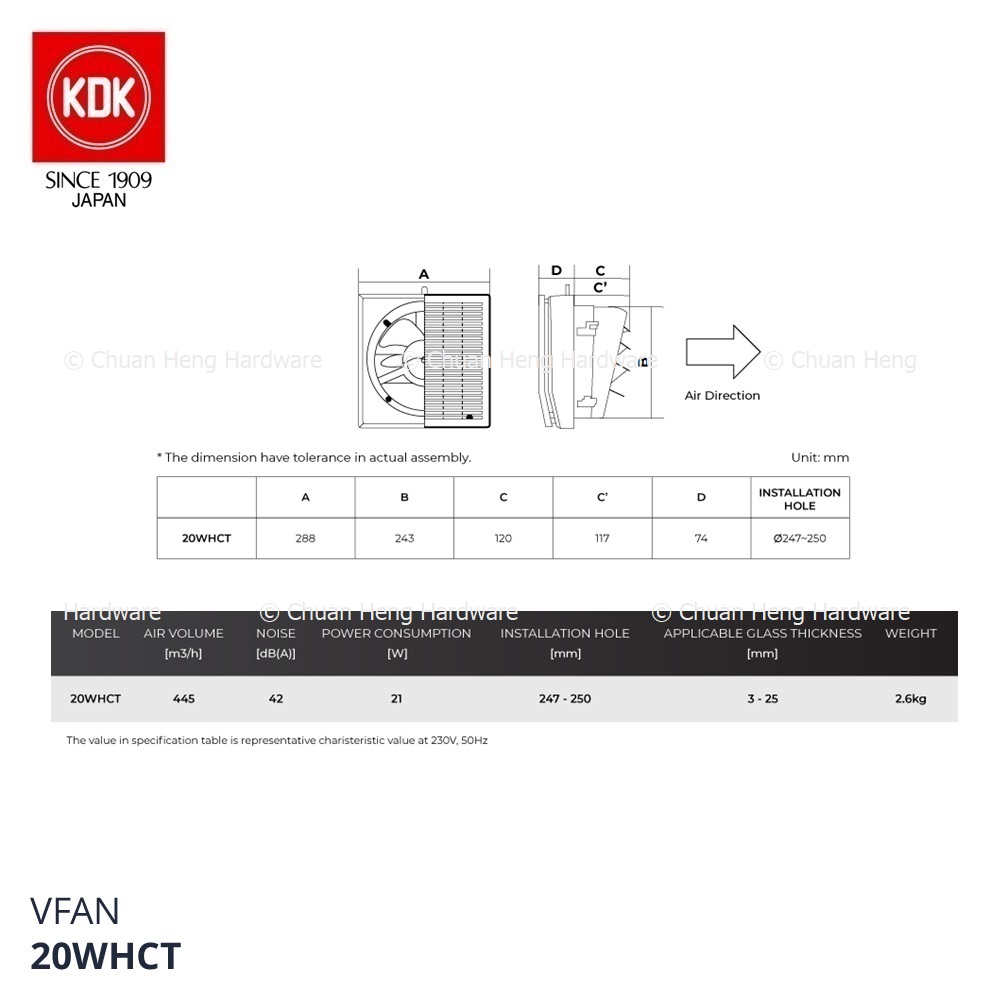 KDK 20WHCT Vent Fan window mounted 20cm | Shopee Singapore
