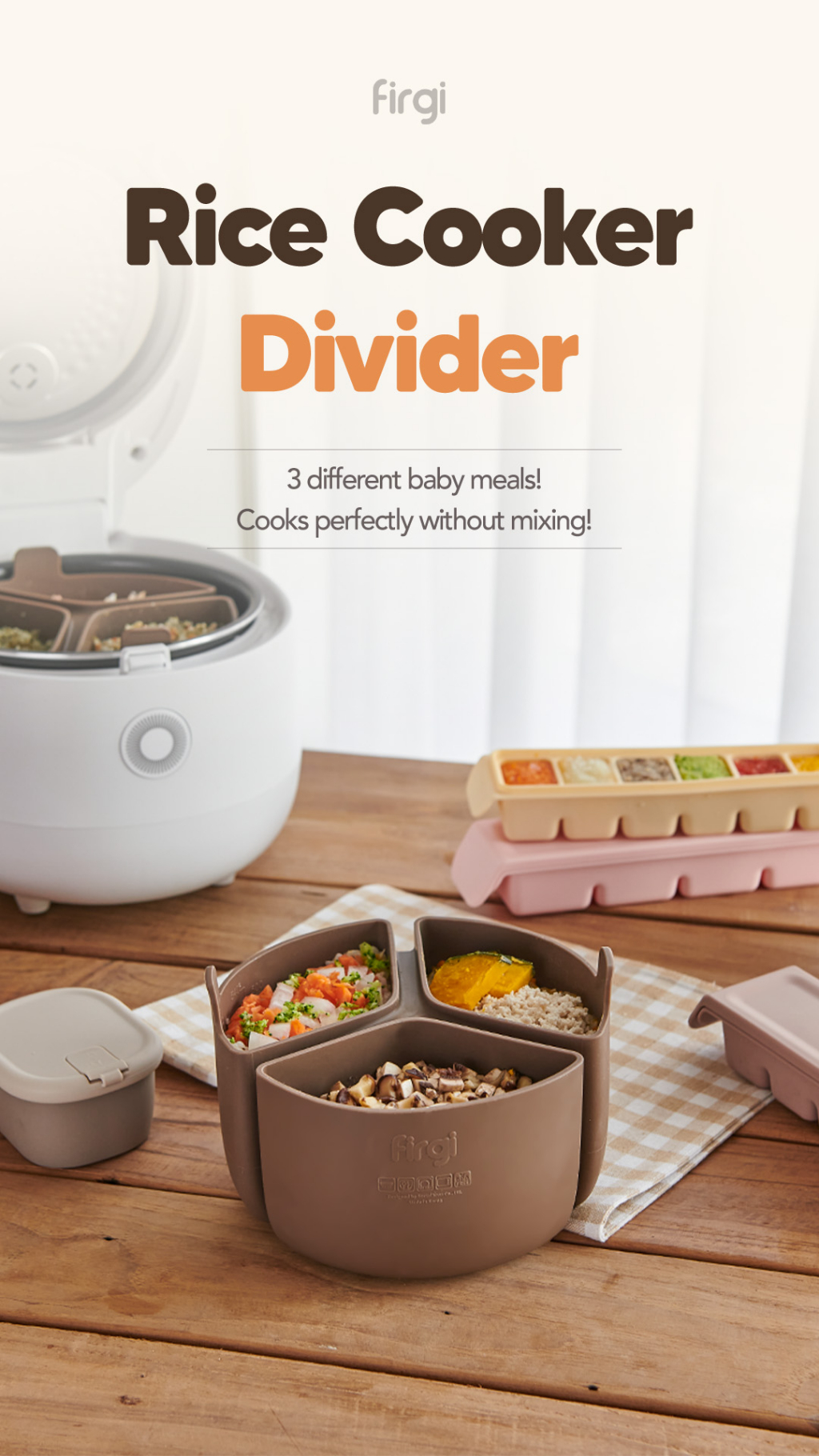 Firgi Rice Cooker Divider /Platinum Silicone / Easy meal / Meal prep ...