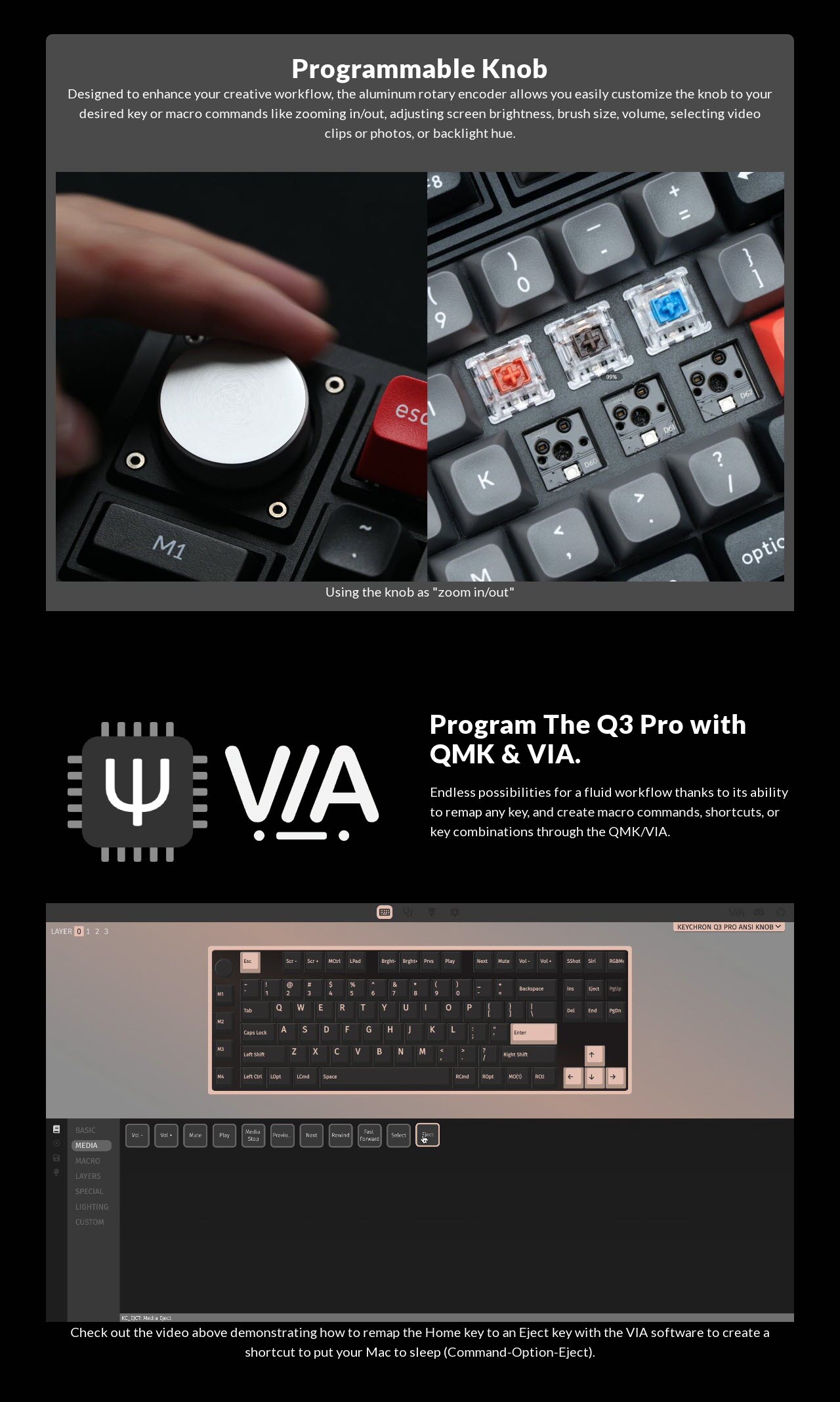 Keychron Q3 Pro QMK/VIA Wireless Custom Mechanical Keyboard | Shopee ...