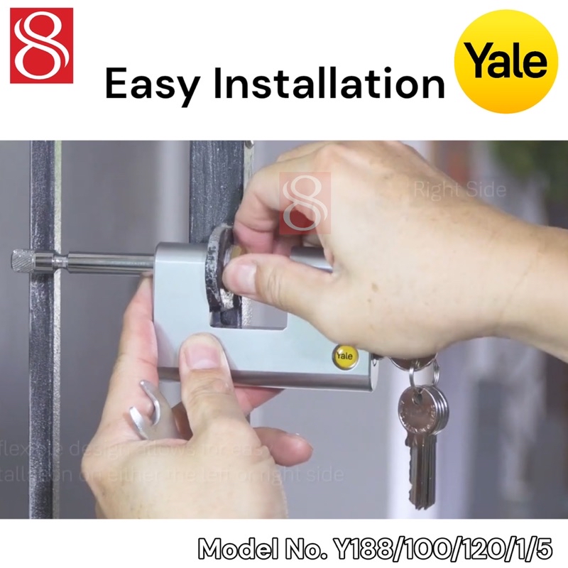 YALE solid brass armoured gate lock , Yale metal gate lock y188/100/120 ...