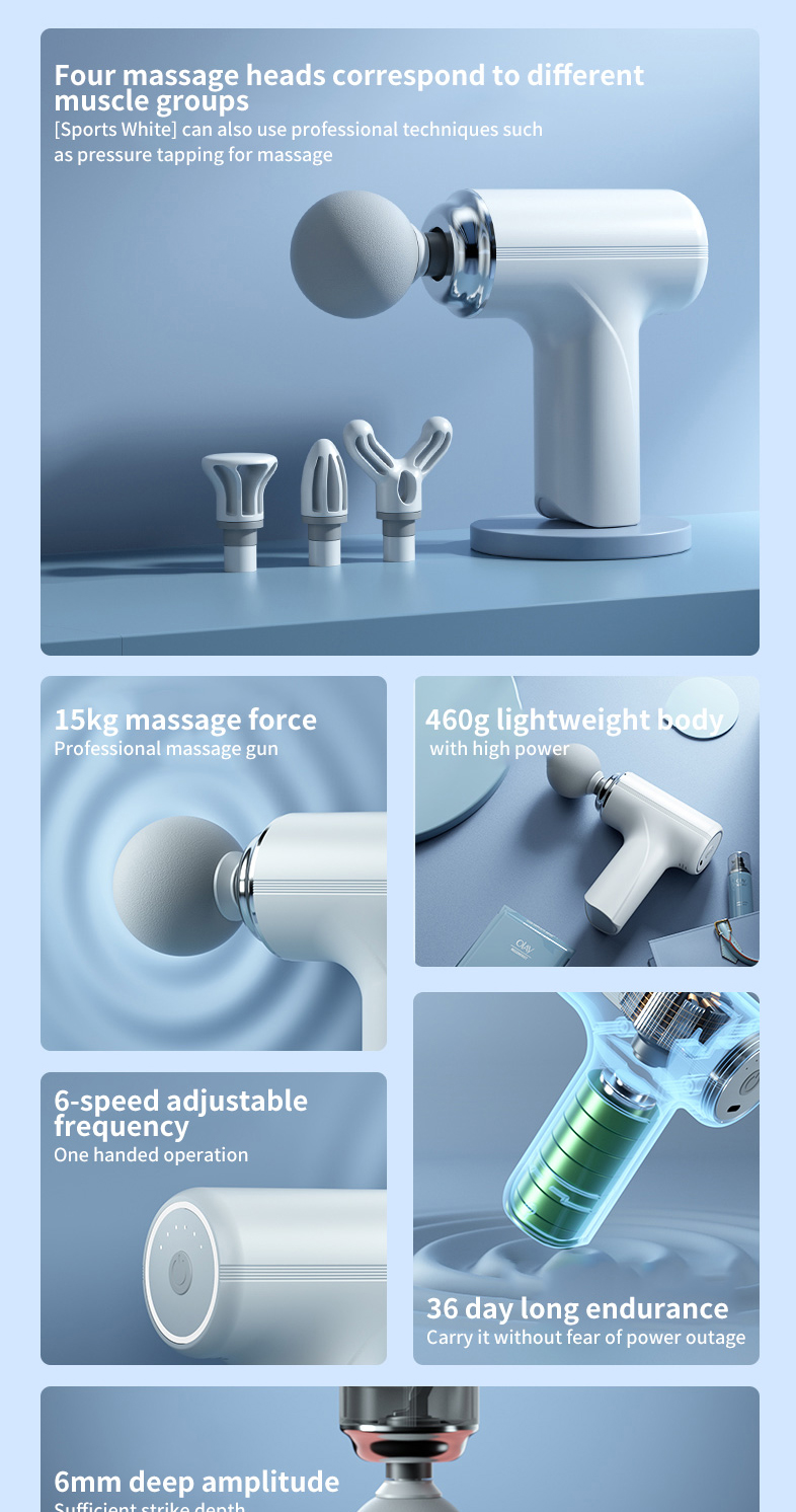 Mini massage gun high frequency muscle deep tissue percussion massager ...