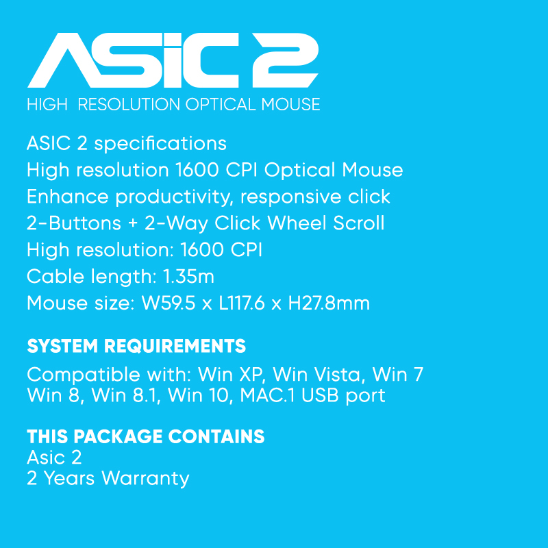 Alcatroz Asic 2 Wired USB Mouse 1600 CPI | Ergonomic Design with High ...